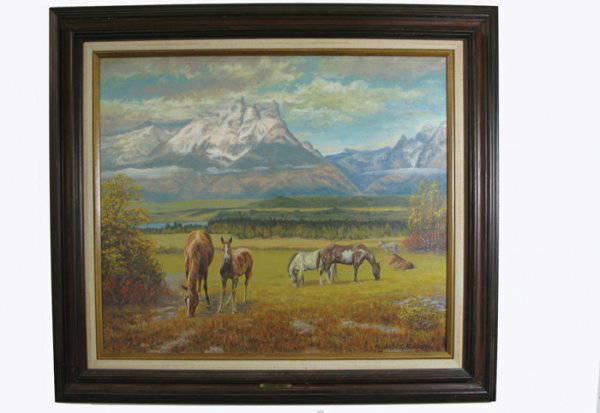 Frederick L. "ted" Hubbard Oil On Canvas (mt. Vern