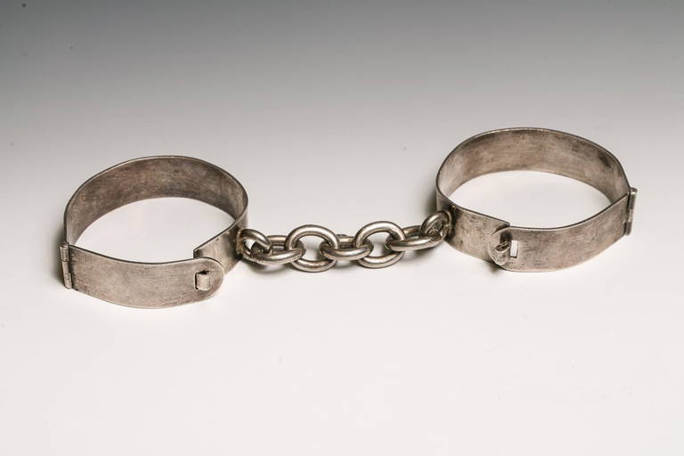 Antique Sterling Silver Handcuffs