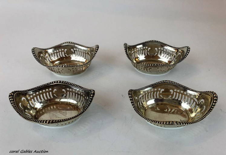 Four Antique English Sterling Silver Service Pieces