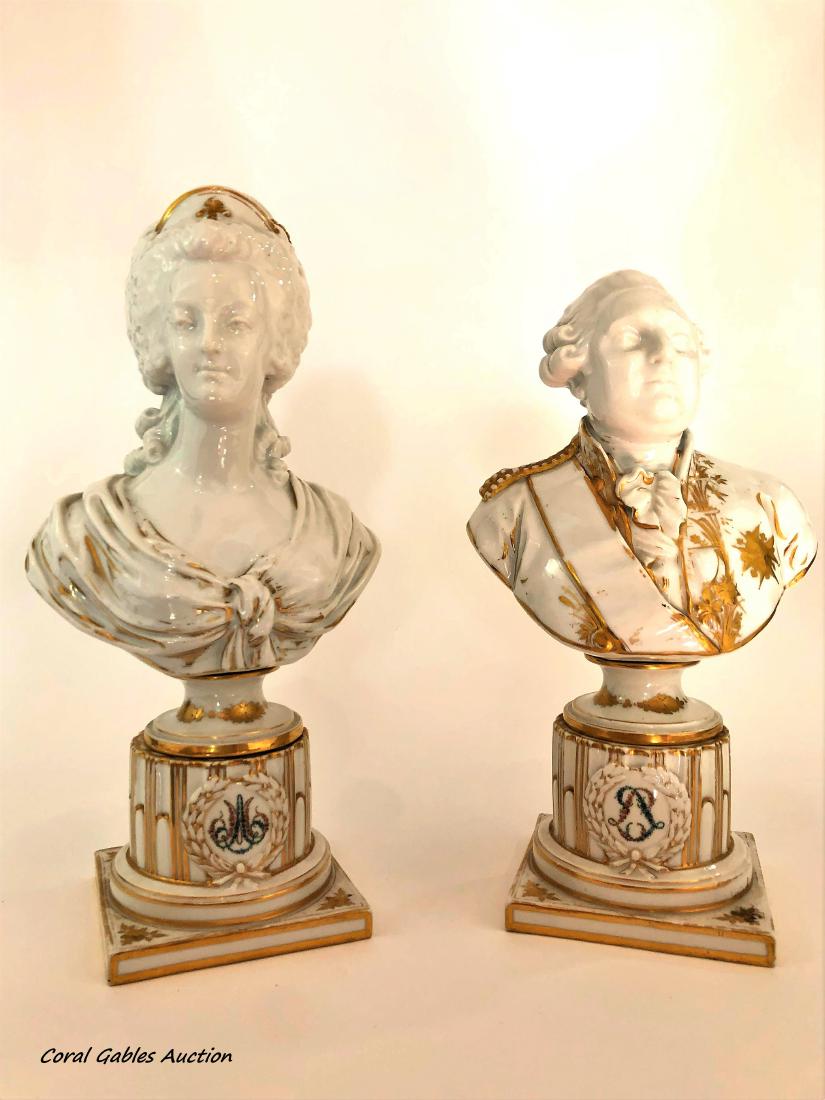 Porcelain Sevres Busts Louis Xvi And Marie Antoinette