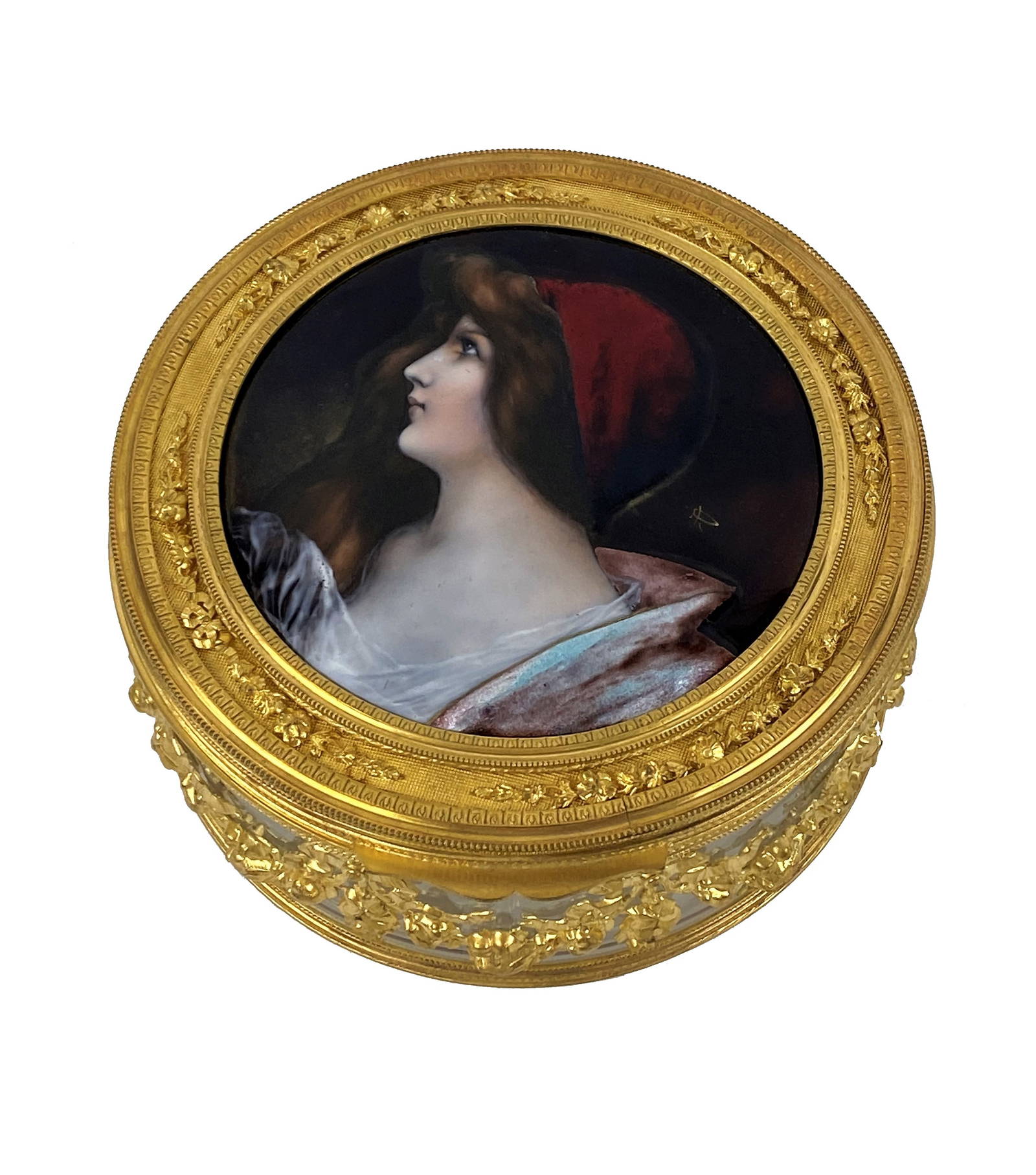 Antique French Bronze And Limoge Enamel Plaque Box Auction