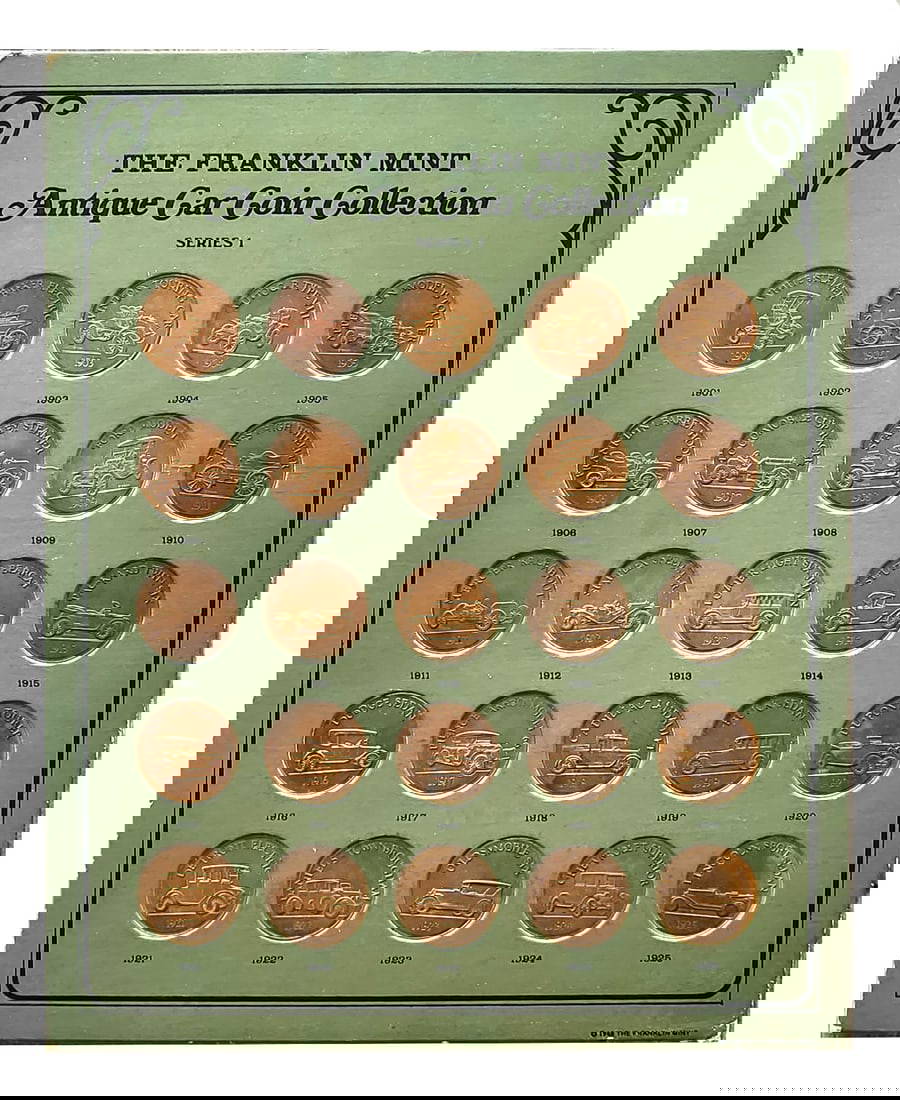1968 Franklin Mint Antique Car Coin Collection Series 1 Auction