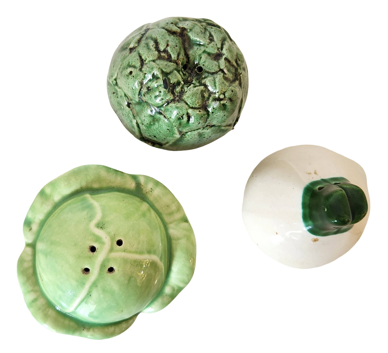 Three Vintage Vegetable Form Ceramic Kitchen Shakers ? Cabbage ...