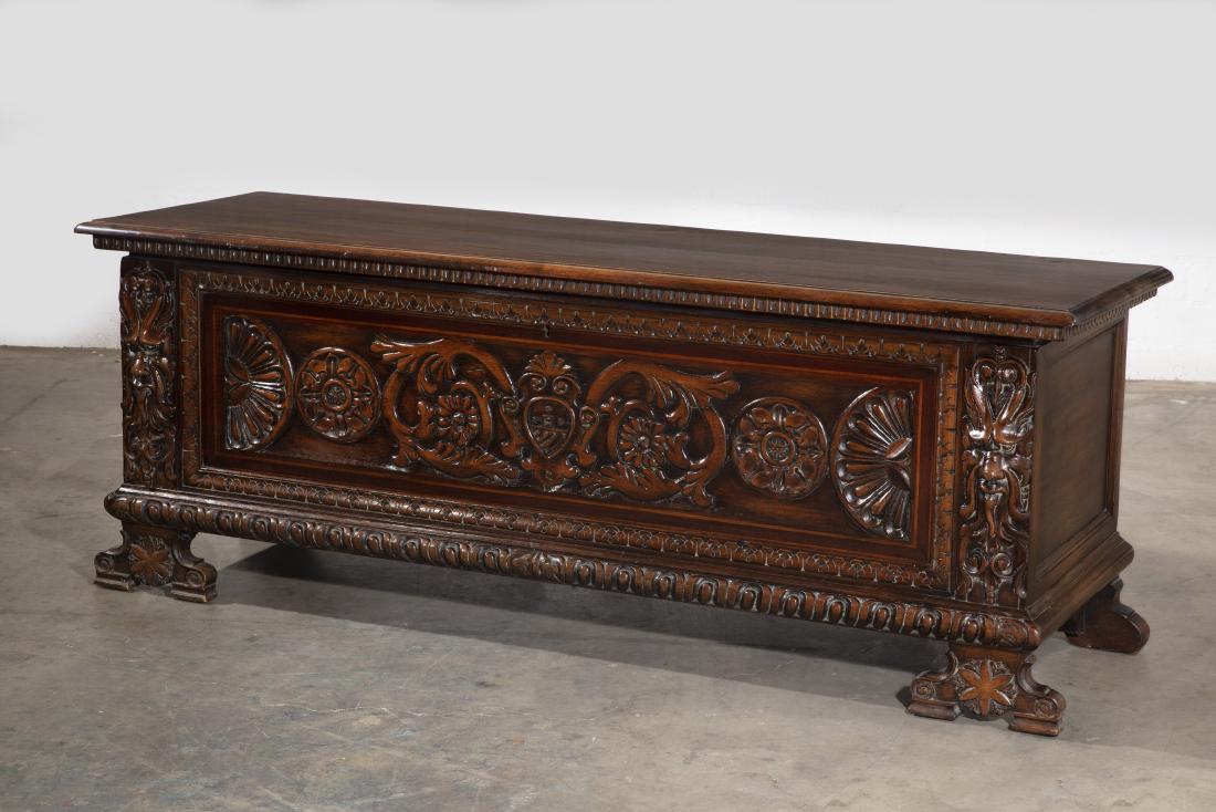 An Italian Renaissance style walnut cassone