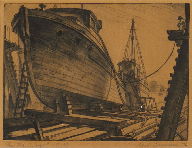 Paul Alexander Goranson, Etching, On The Ways