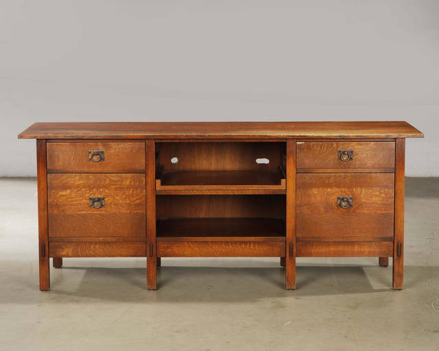 Warren Hile Arts & Crafts Style Oak Side Cabinet