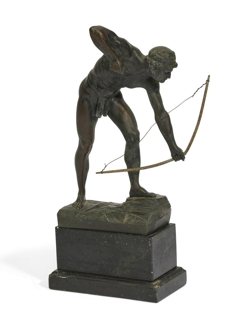A German Bronze Model Of An Archer, Hofer