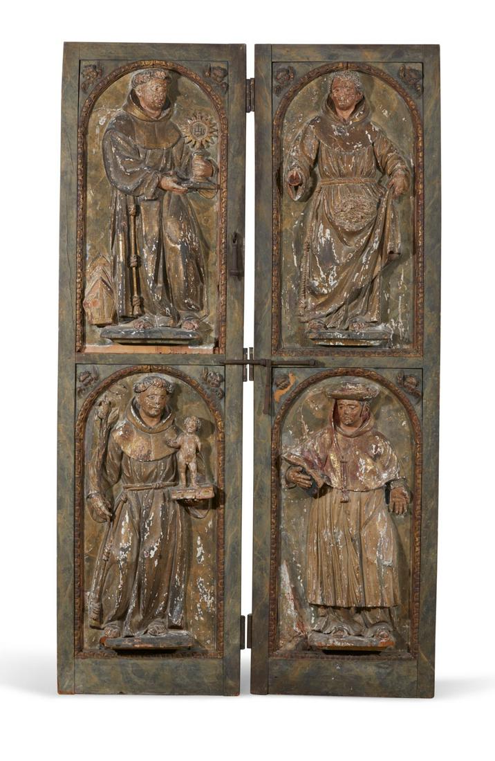 A Set Four Of Spanish Baroque Relief Panels