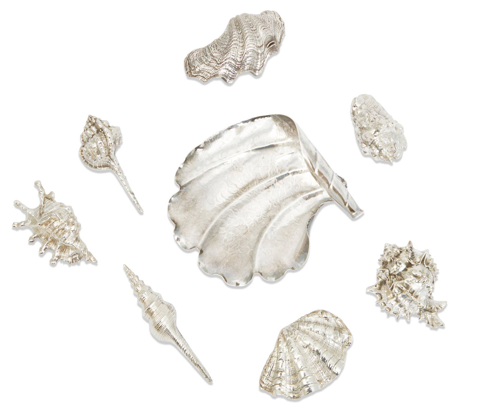 Seven Buccellati Sterling Silver Clad Shells Auction