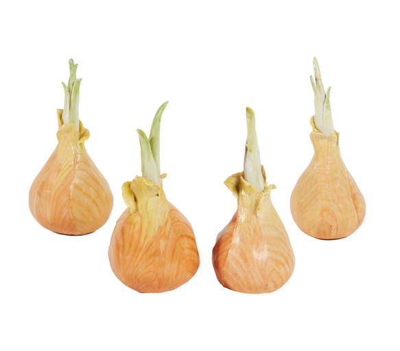 Four Porcelain Models Of Onions, Anne Gordon
