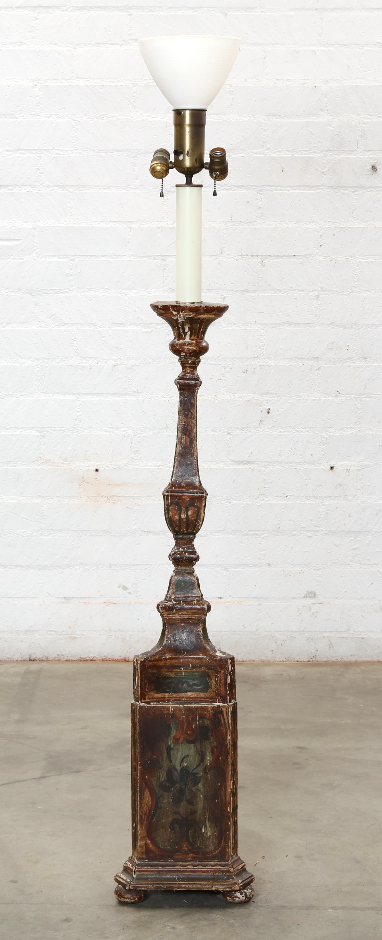 An Italian Baroque Pricket Stick As A Floor Lamp Auction