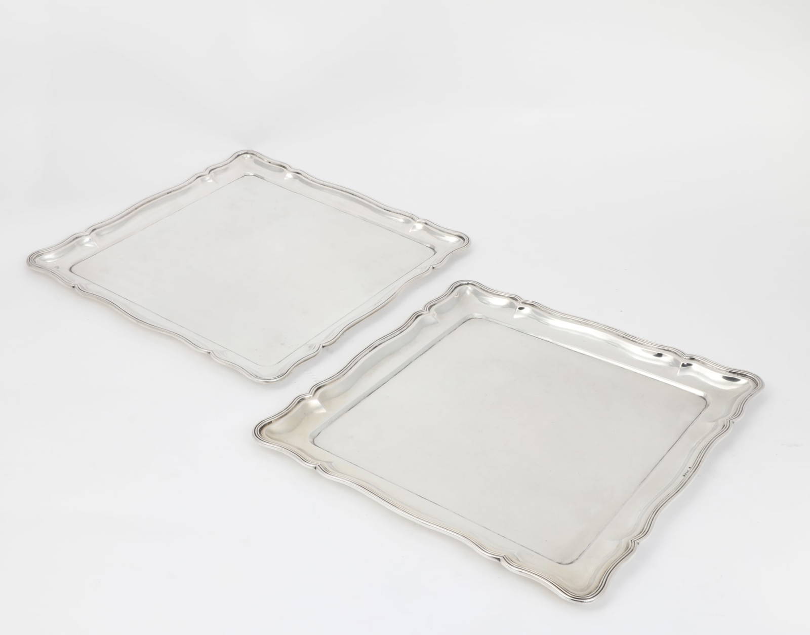 Two Continental Silver Square Platters Auction