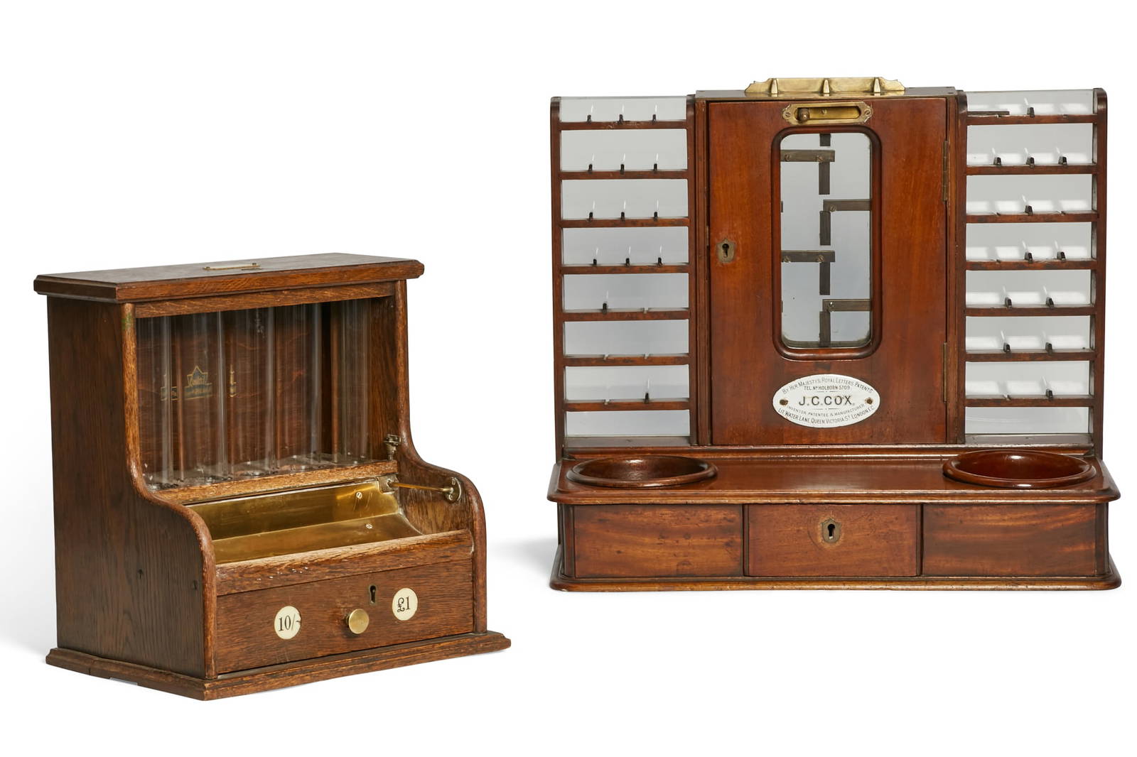 Two English Brass Mounted Cash Registers Auction