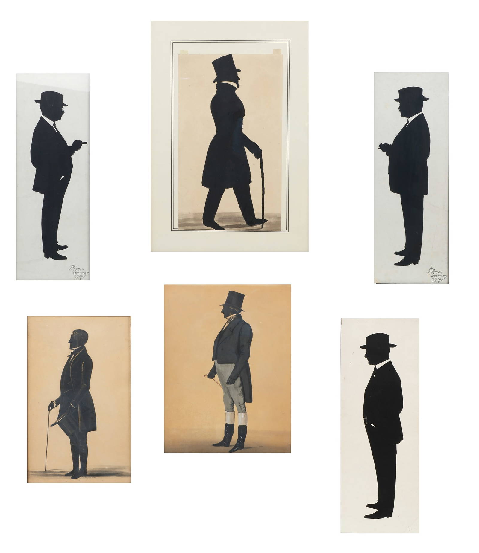 Six Silhouettes Of Standing Gentlemen Auction