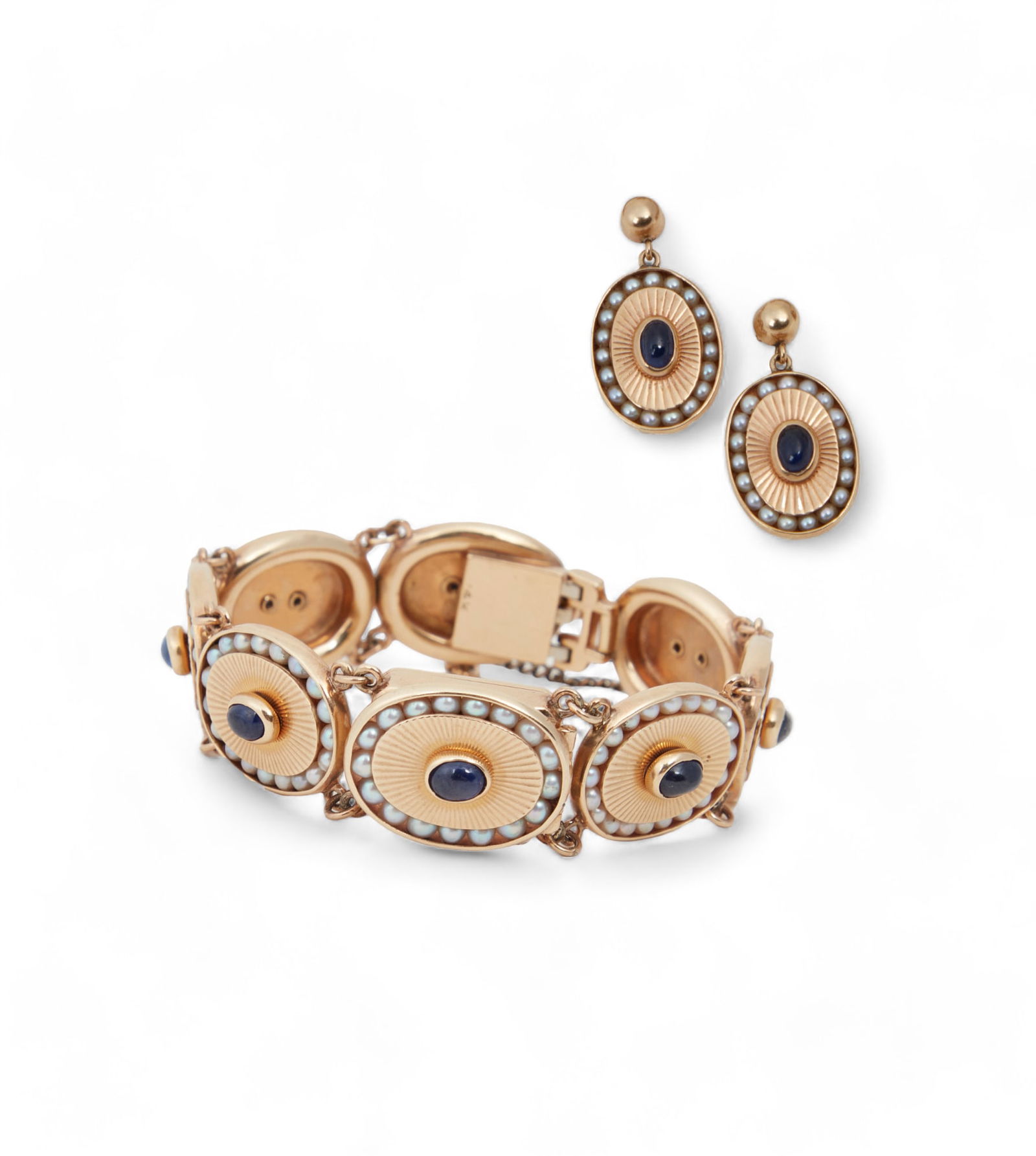 Lucien Piccard Sapphire, Cultured Pearl And 14k Yellow Gold Concealed ...
