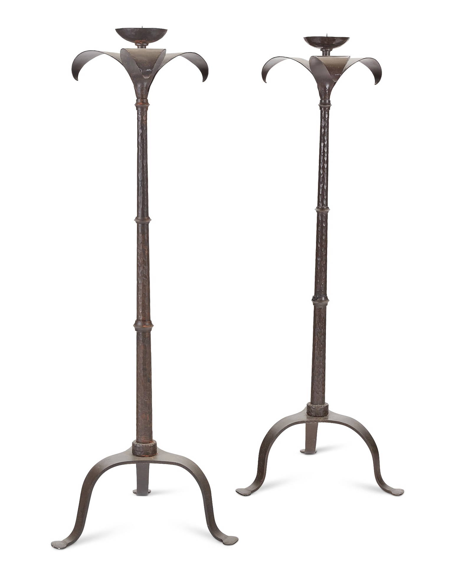 A Pair Of Hendrix Allardyce Palmetto Wrought Iron Pricket Torchieres ...