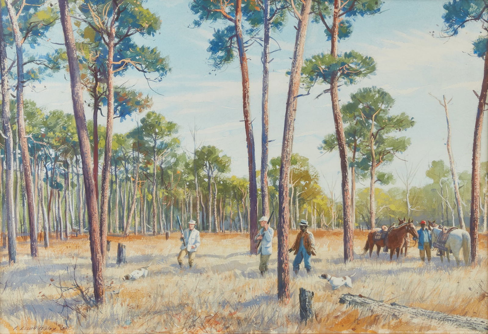 Aiden Lassell Ripley (american, 1896-1969), Hunters With Horses ...