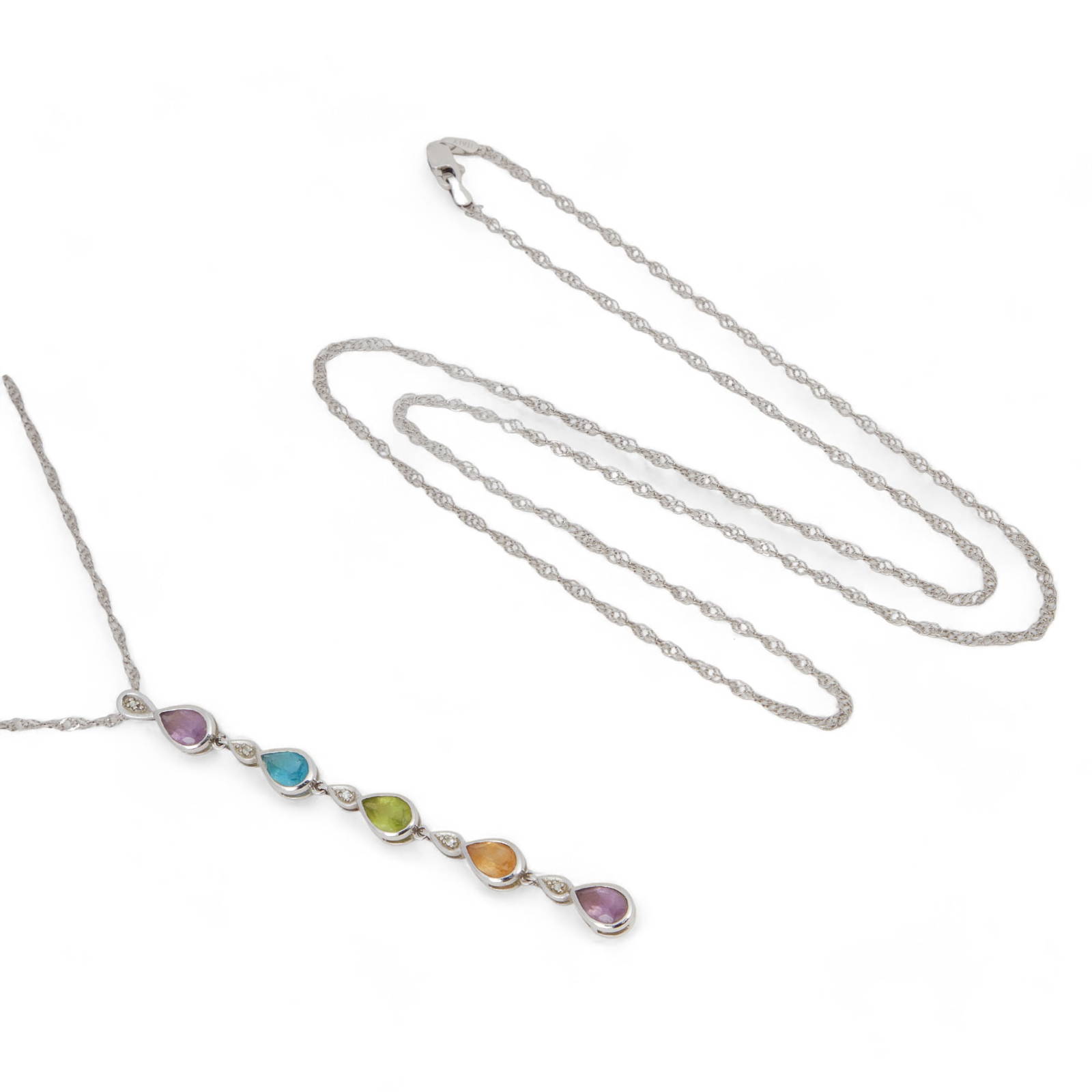 A Peridot Citrine Topaz Stone Gold Pendant Auction