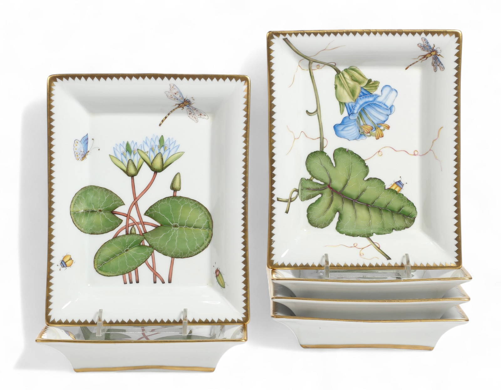 Six Anna Weatherley Rectangular Porcelain Serving Dishes In Assorted ...