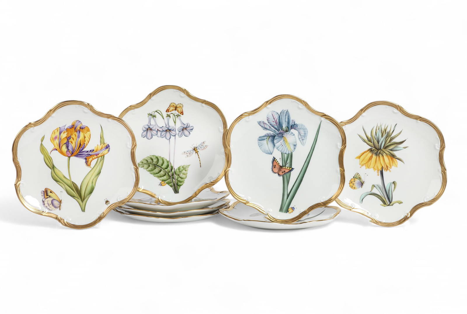 A Set Of Eight Anna Weatherley Embossed Porcelain Salad Plates In ...