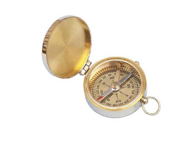 Solid Brass Magellan Compass 2in.