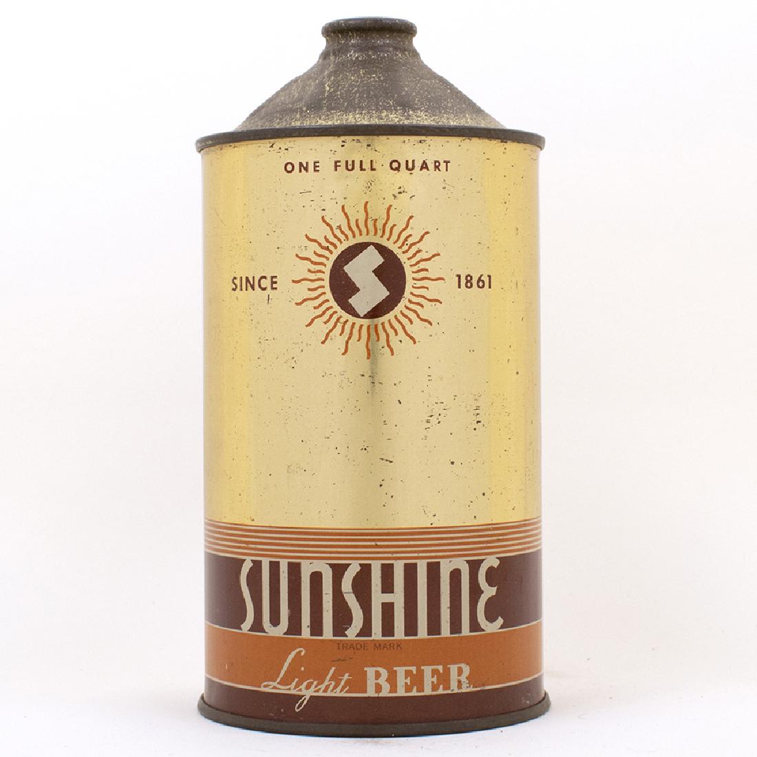 Sunshine Light Beer Quart Cone Top Can