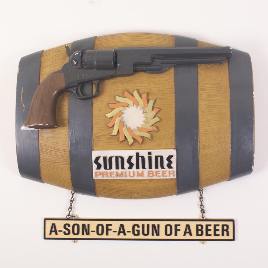 Sunshine Beer Chalkware Plaster Back Bar Sign
