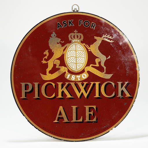 Pickwick Ale 1870 Rog Photoplate Sign