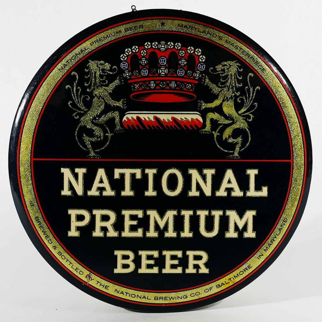National Premium Beer Mayland Masterpiece Tin Button Sign TOUGH (#0557 ...