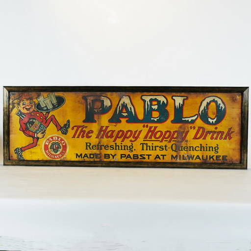 Pablo Happy Hoppy Pabst Prohibition Tin Sign RARE (#0592) on Jan 15 ...
