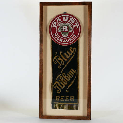 Pabst Blue Ribbon Beer Framed Large Ribbon Banner