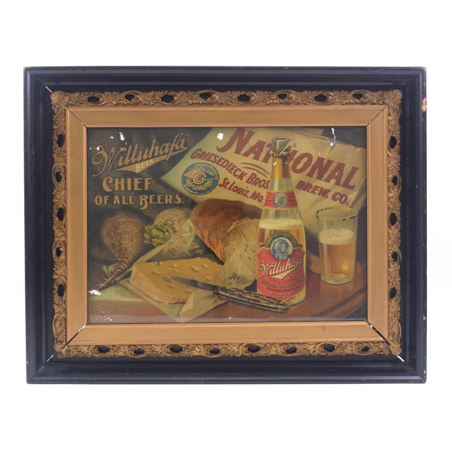 Griesedieck Bros National Brewing Willuhafa Pre-pro Reverse On Glass ...