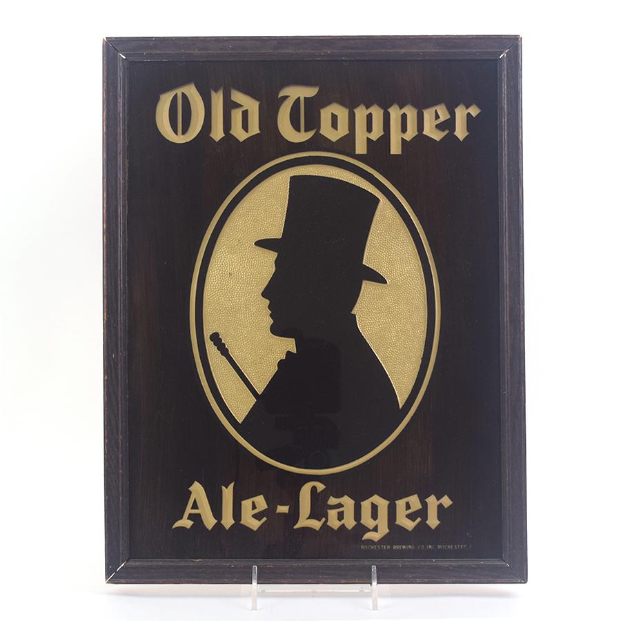 Old Topper Ale Lager 1940s Reverse Painted Composite Sign Auction