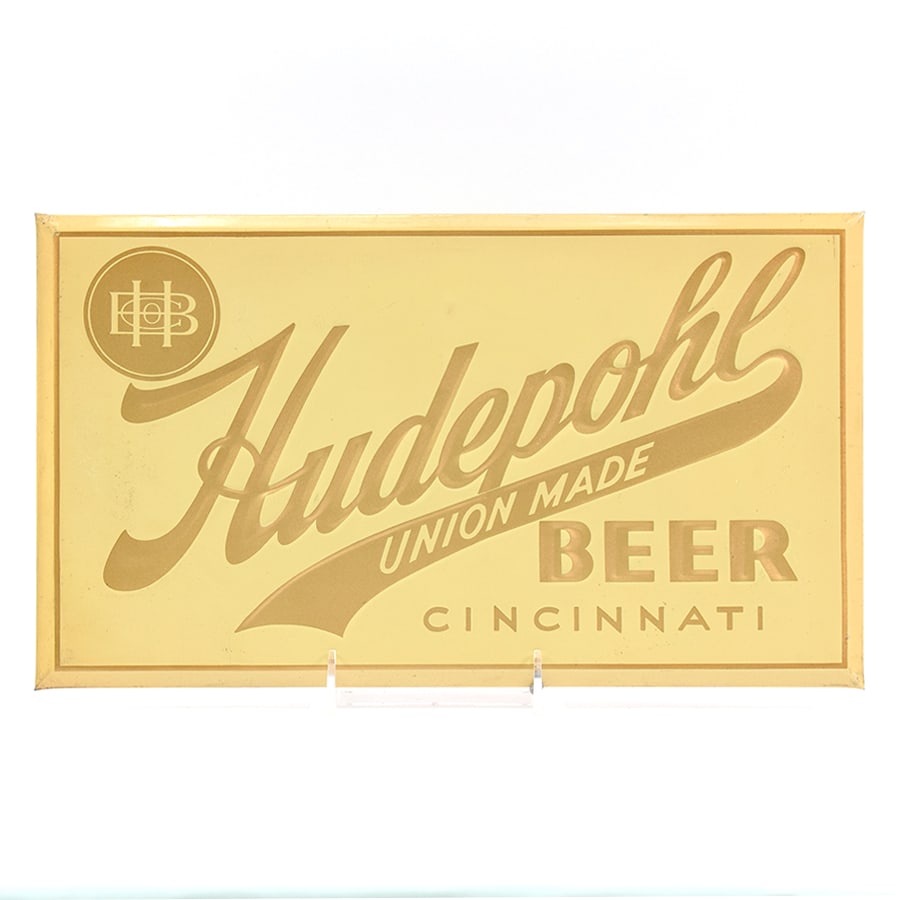 Hudepohl Beer 1930s Tin-over-cardboard Sign Auction