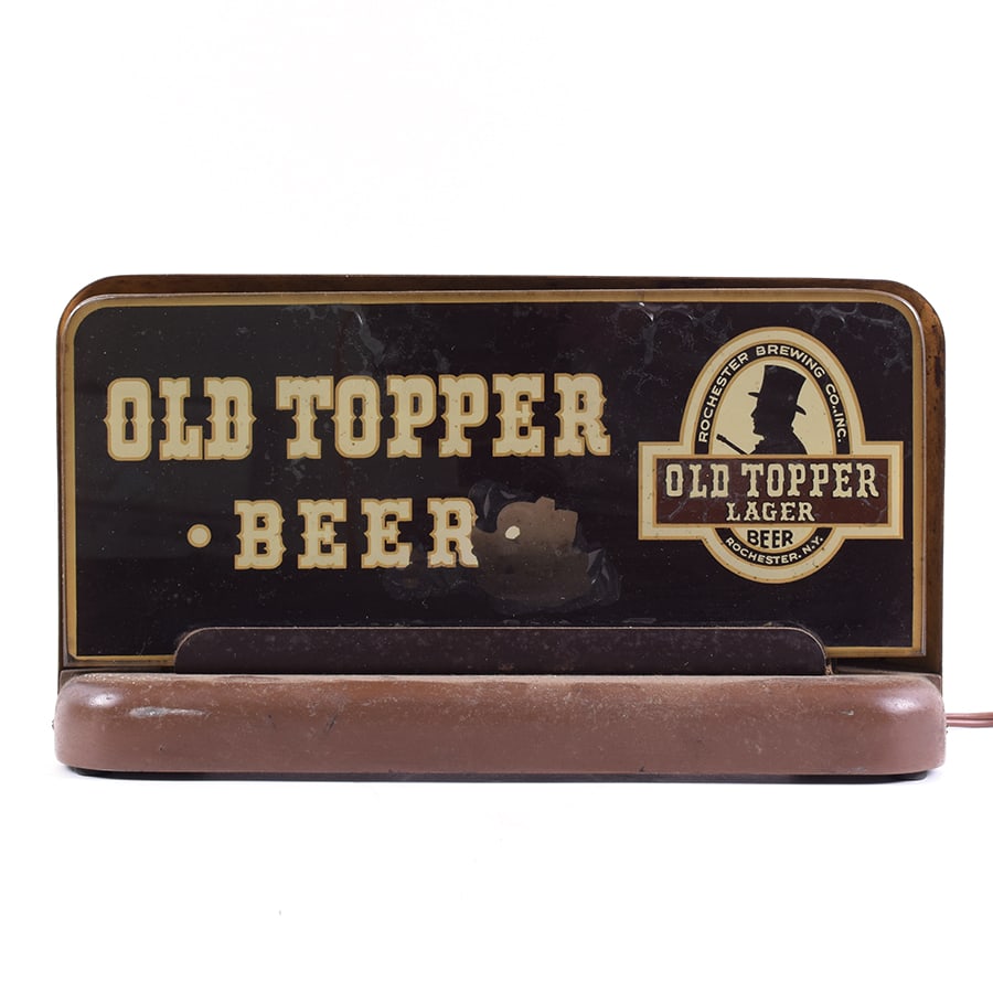 Old Topper Beer Lighted Price Bros Back Bar Sign Auction