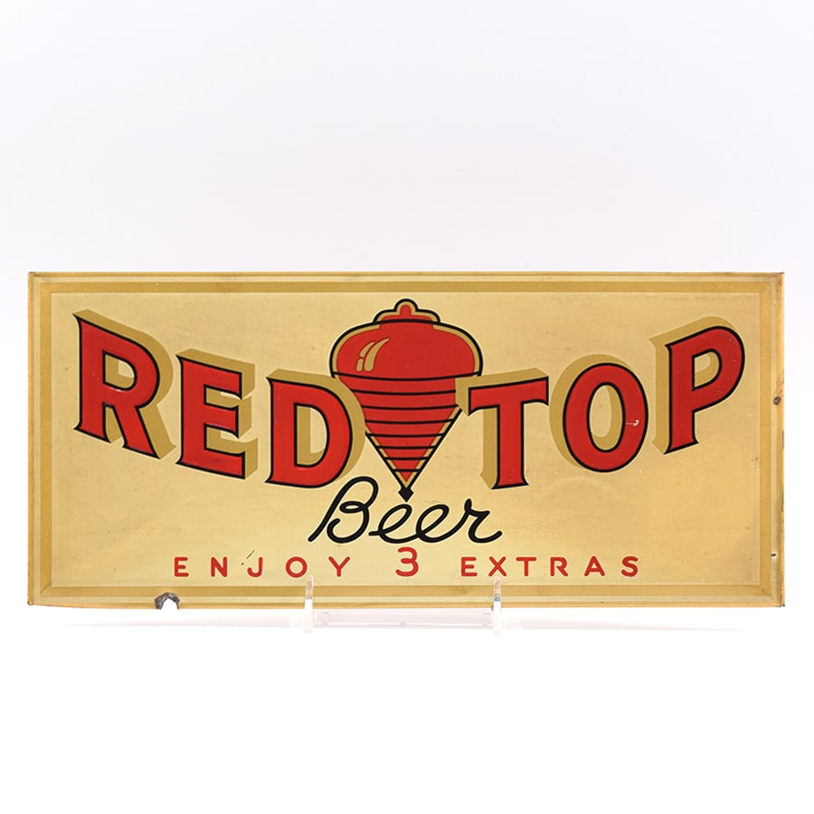 Red Top Beer 1930s Tin-over-cardboard Sign Auction