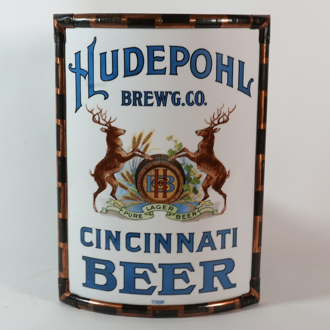 Hudepohl Cincinnati Beer Pure Lager Pre-prohibition Vitrolite Corner ...