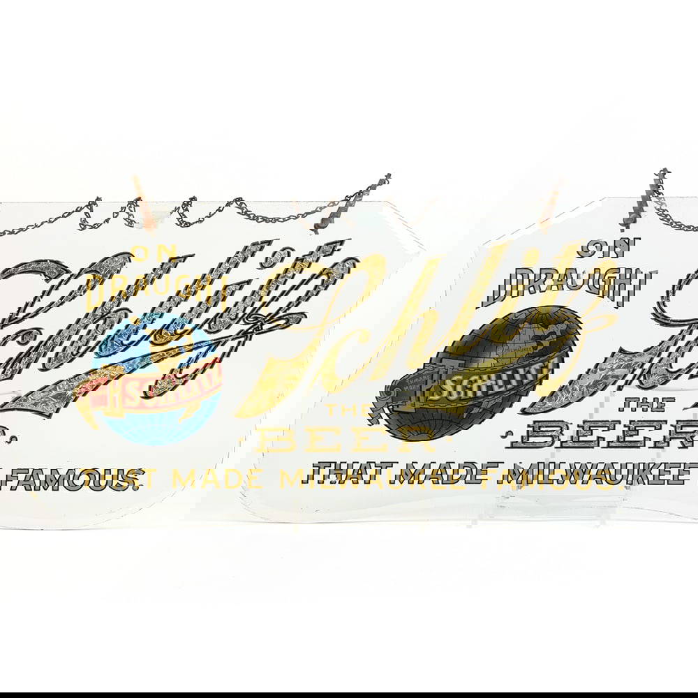 Schlitz Pre-prohibition Reverse Painted Glass Sign Auction