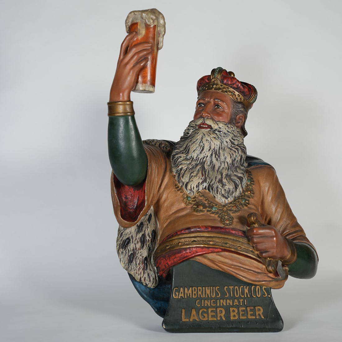 Gambrinus Stock Co Cincinnati Lager Beer King Gambrinus Back Bar Statue ...
