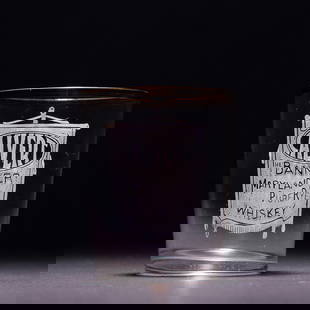 Mendles Game Cock Whiskey Pre-pro Acl Frosted Shot Glass Auction