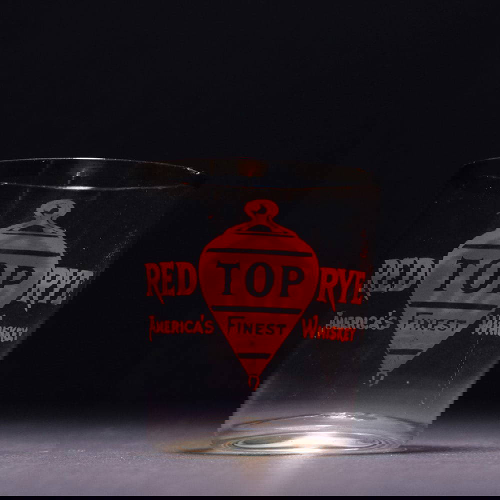 Red Top Rye Pre-prohibition Red Shot Glass Auction