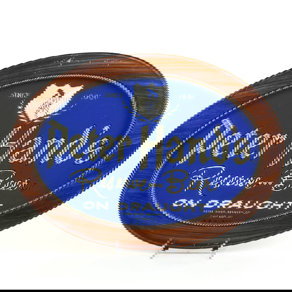 Peter Hand Reserve Beer 1940s Reverse Painted Glass Sign Auction