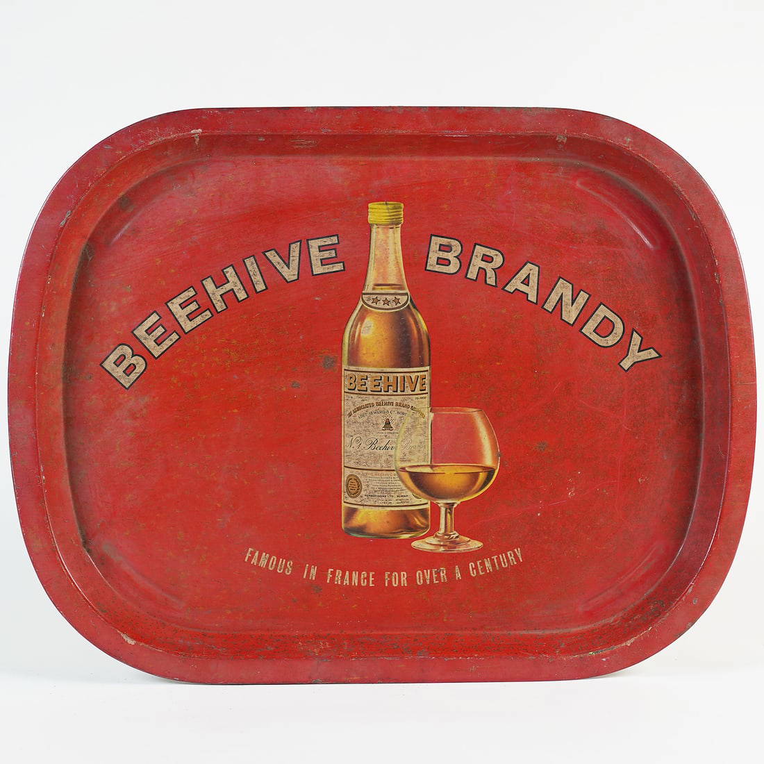 Beehive Brandy Famous In France For Over Century Tray Auction