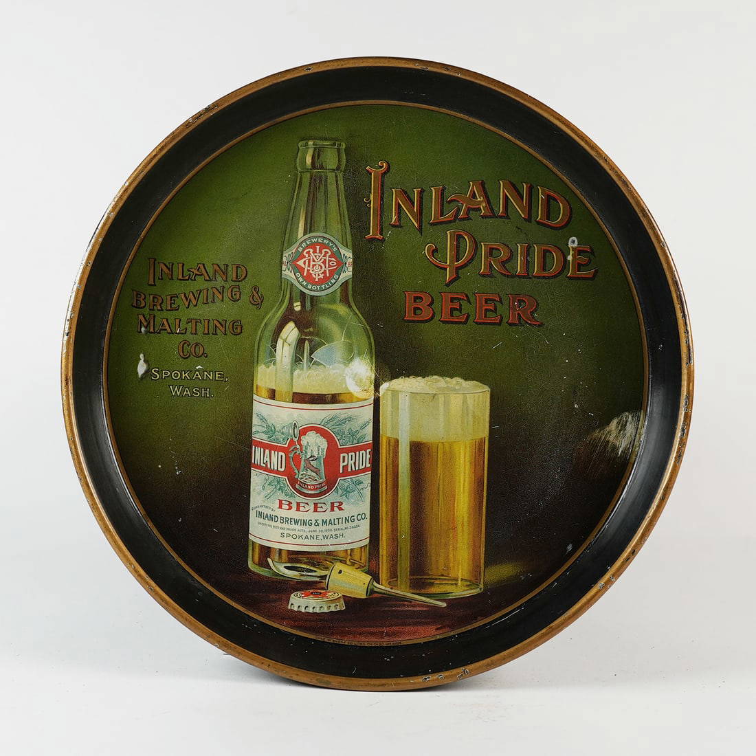 Inland Pride Beer Preprohibition Advertising Tray Spokane Auction