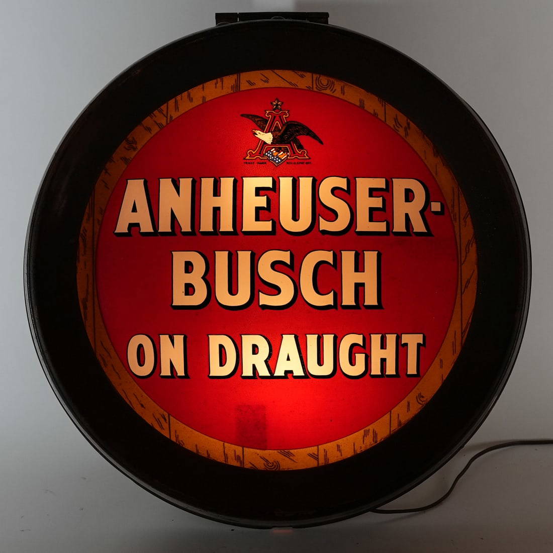 Anheuser Busch On Draught Barrel Rog Illuminated Sign Sweet Auction