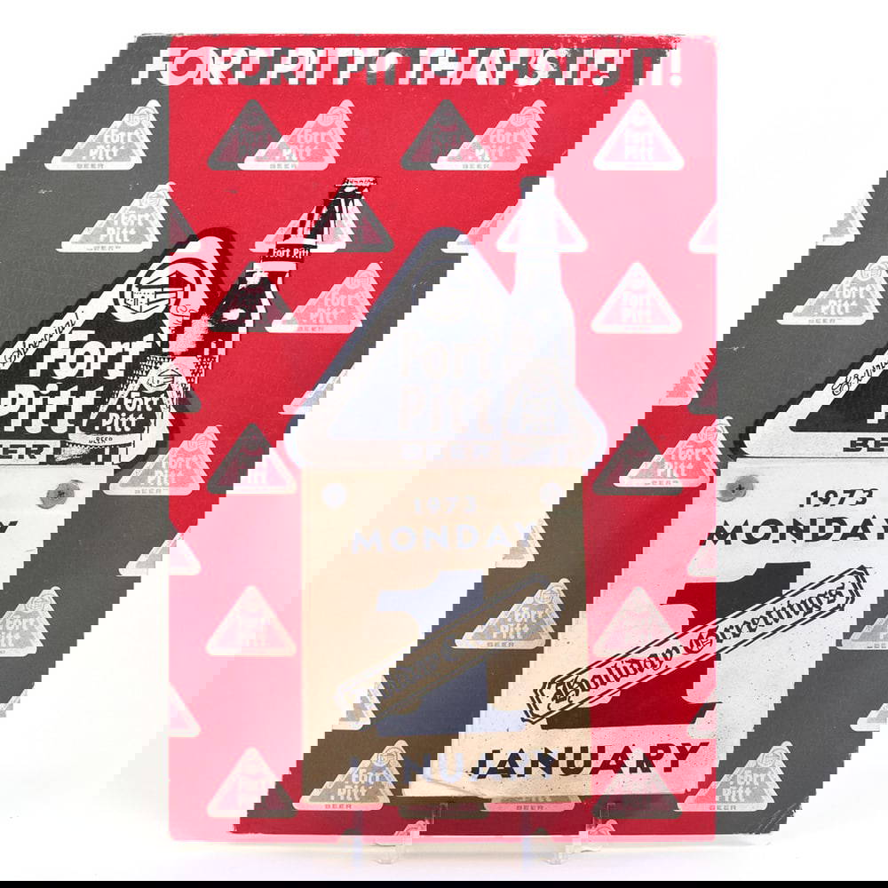 Fort Pitt Heavy Cardboard 1970s Calendar Sign Auction