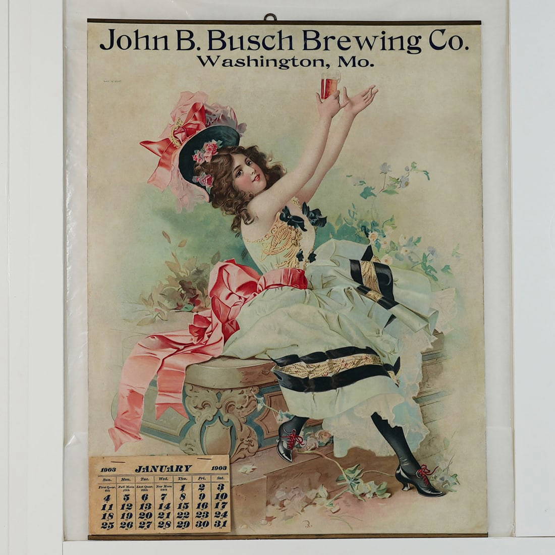 John B. Busch Brewing Washington Mo 1903 Chromolithograph Incredible Auction