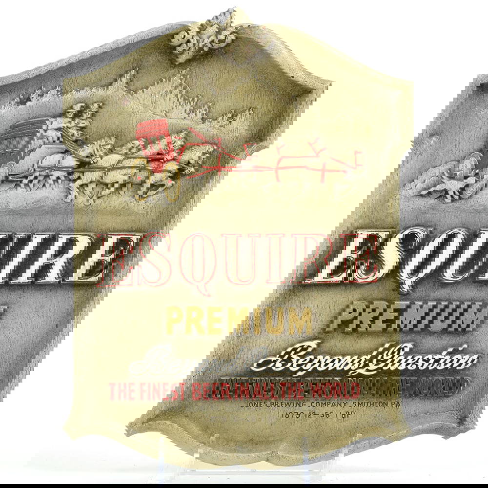 Esquire Beer 1950s Molded Composite Sign Jones Brewing Scarce Auction