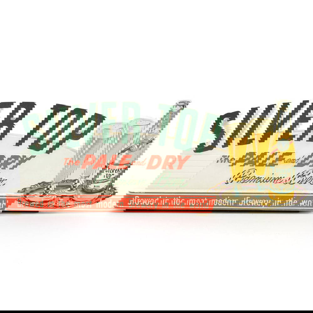 Silver Top Beer 1950s Koloplak Bar Back Sign Excellent Auction