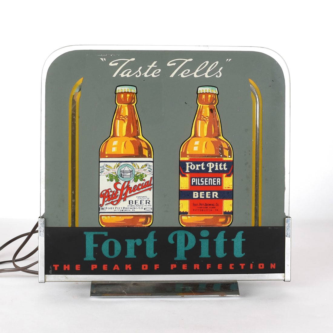 Fort Pitt Beer 1930s Rog Illuminated Biolite Sign Rare Auction